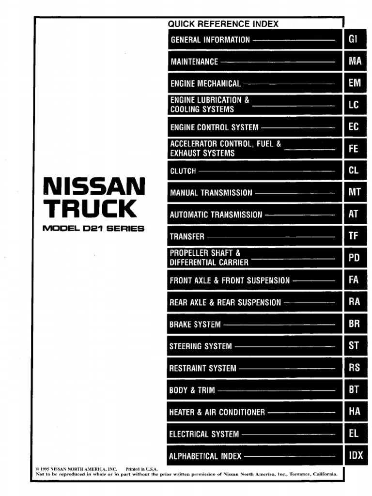 Nissan D21 1996 En Manual De Taller 53f8352e03 Pdf