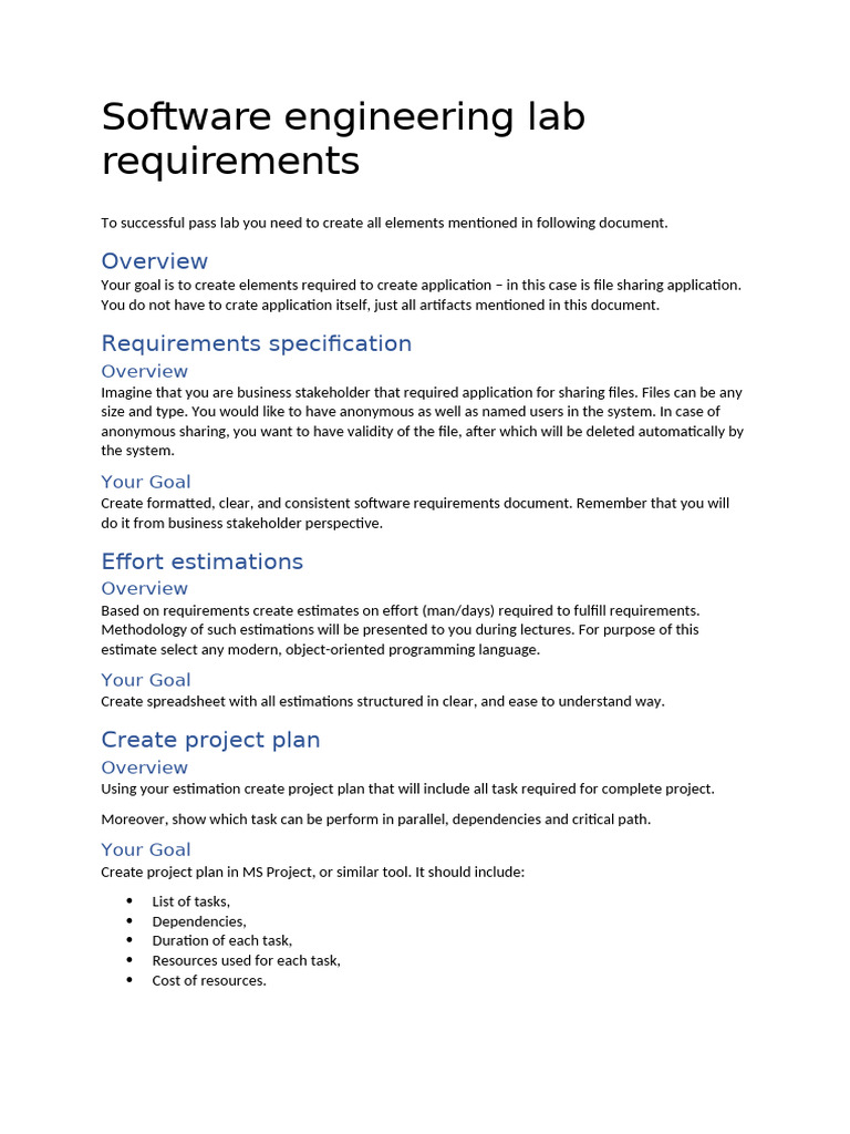 Software Engineering Lab Requirements | PDF | Application Software | Unified Modeling Language