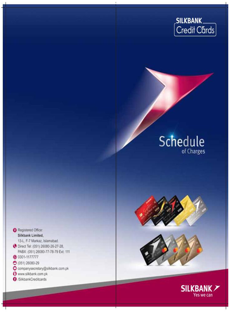 Silkbank Credit Card Fees & Charges 2025 | PDF | Visa Inc. | Master Card