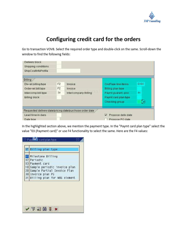 Configuring Credit Card For The Orders | PDF
