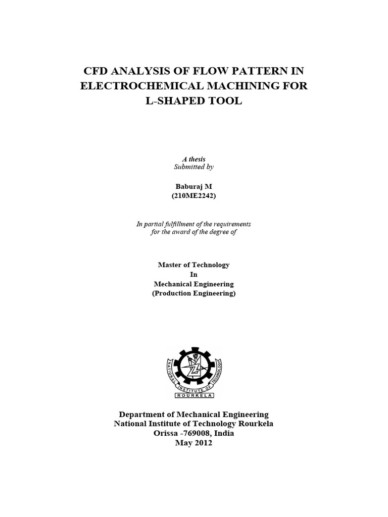Ethesis - Nitrkl.ac - in/3925/1/CFD ANALYSIS OF FLOW PATTERN IN ELECTROCHEMICA | PDF