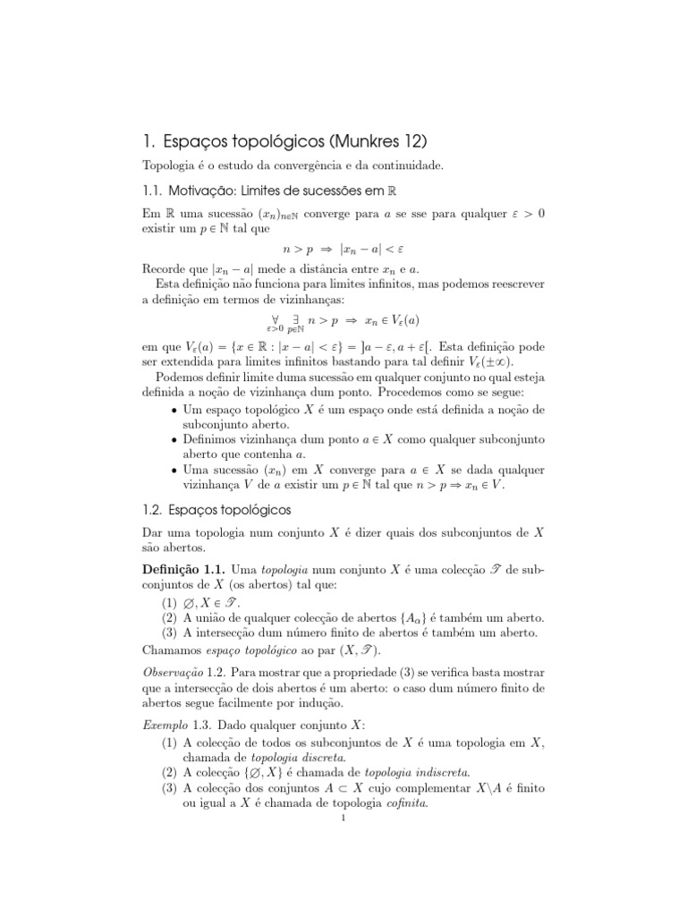 Topologia | PDF | Topologia | Conjunto (Matemática)