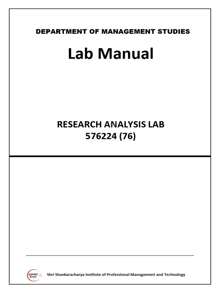 RAL Experiment Manual | PDF | Spss | Student's T Test