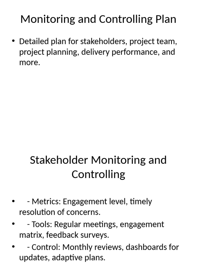 Monitoring Controlling Plan Presentation | PDF