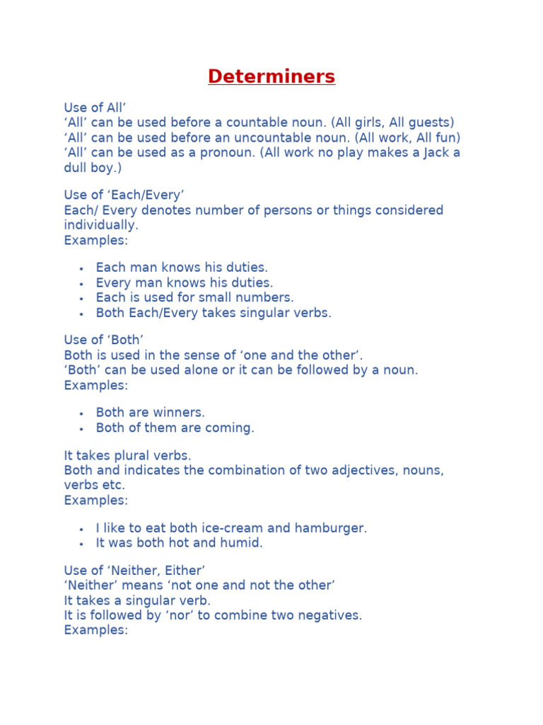 Determiners | PDF | Grammatical Number | Noun