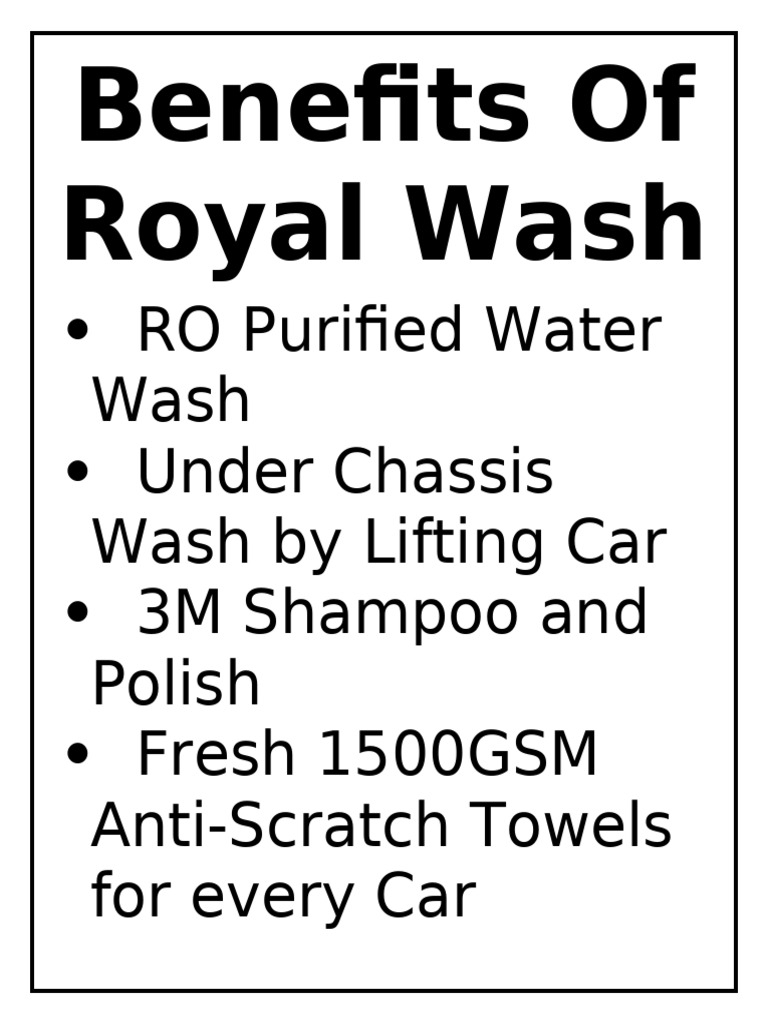Benefits of Royal Wash | PDF