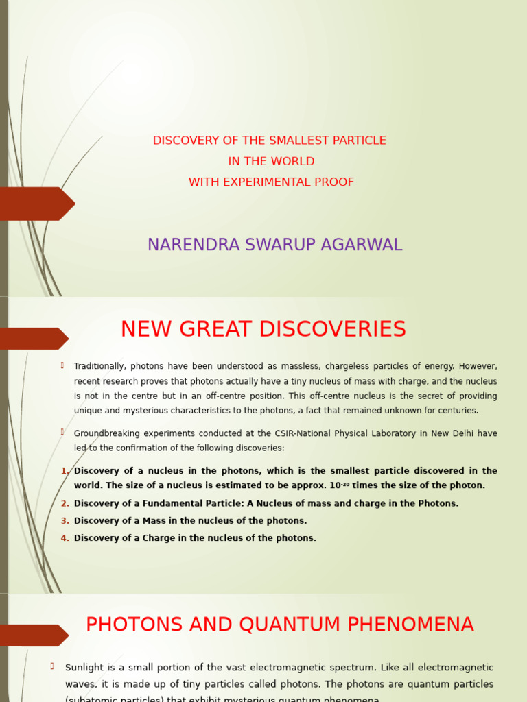 Discovery of the Smallest Particle | PDF | Photon | Quantum Mechanics