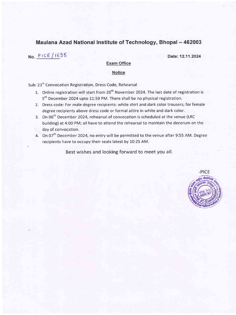 21st Convo Notice Reg Etc | PDF