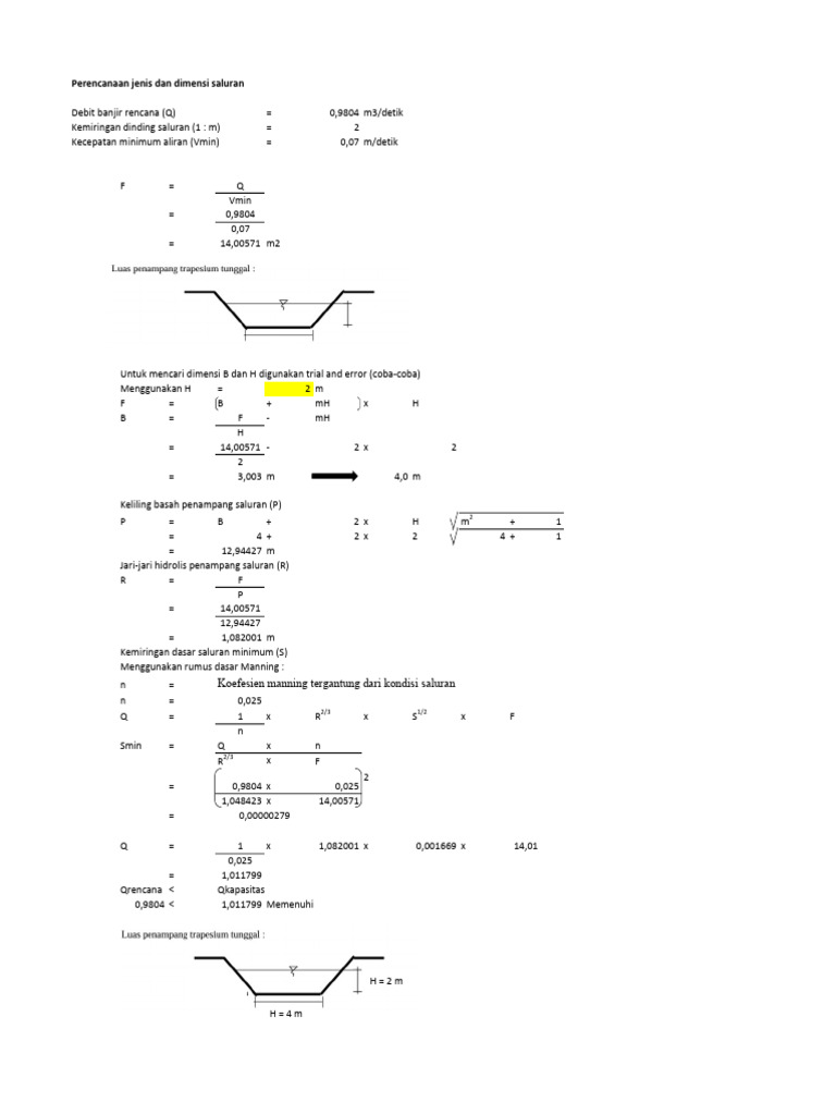 Dimensi Saluran | PDF