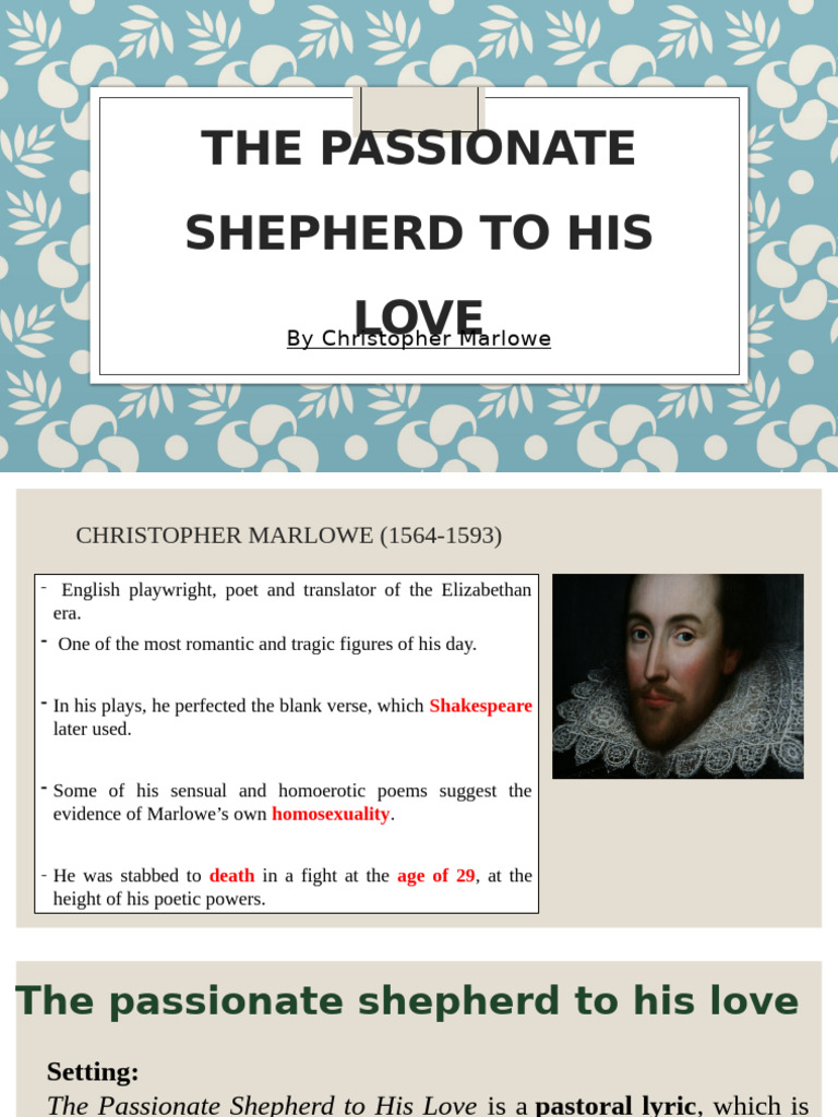 2024 - The Passionate Shepherd To His Love | PDF | Poetry