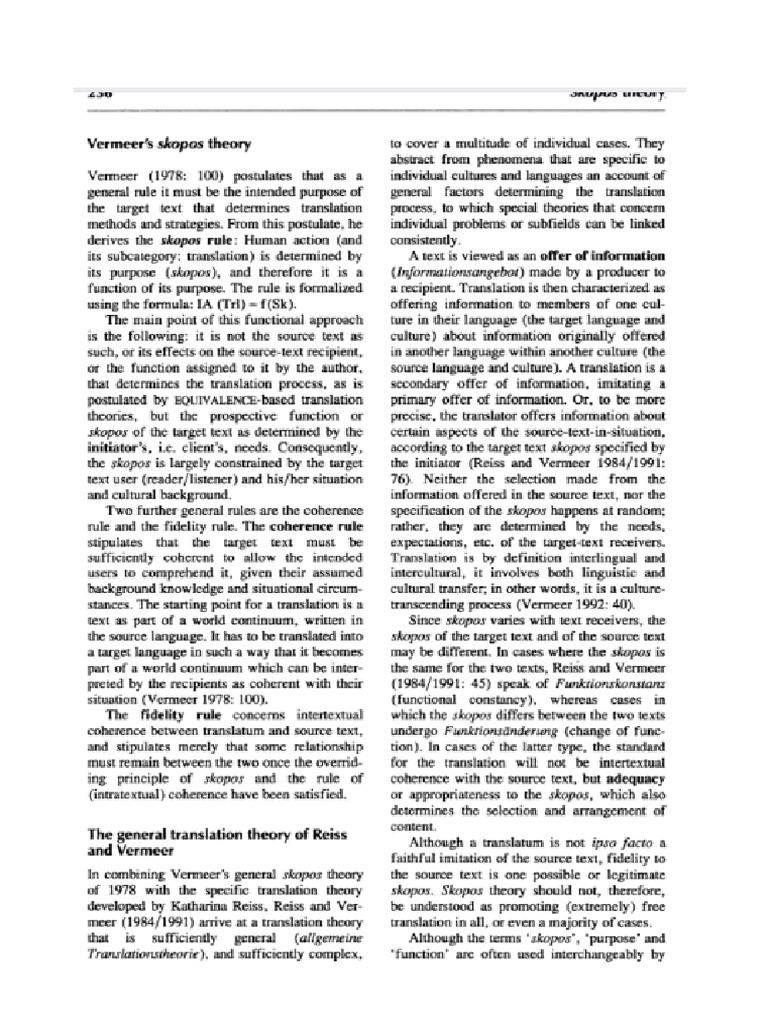 Skopos Theory | PDF