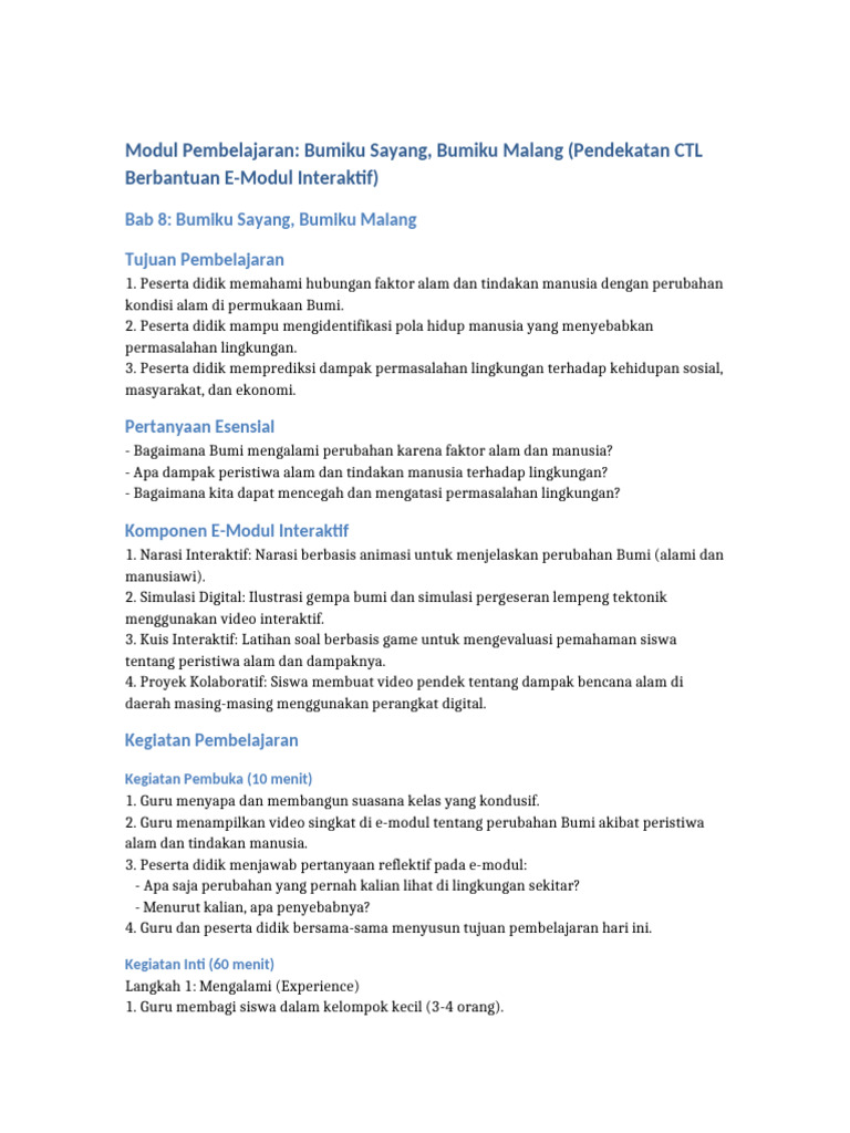 Modul CTL Bumiku | PDF