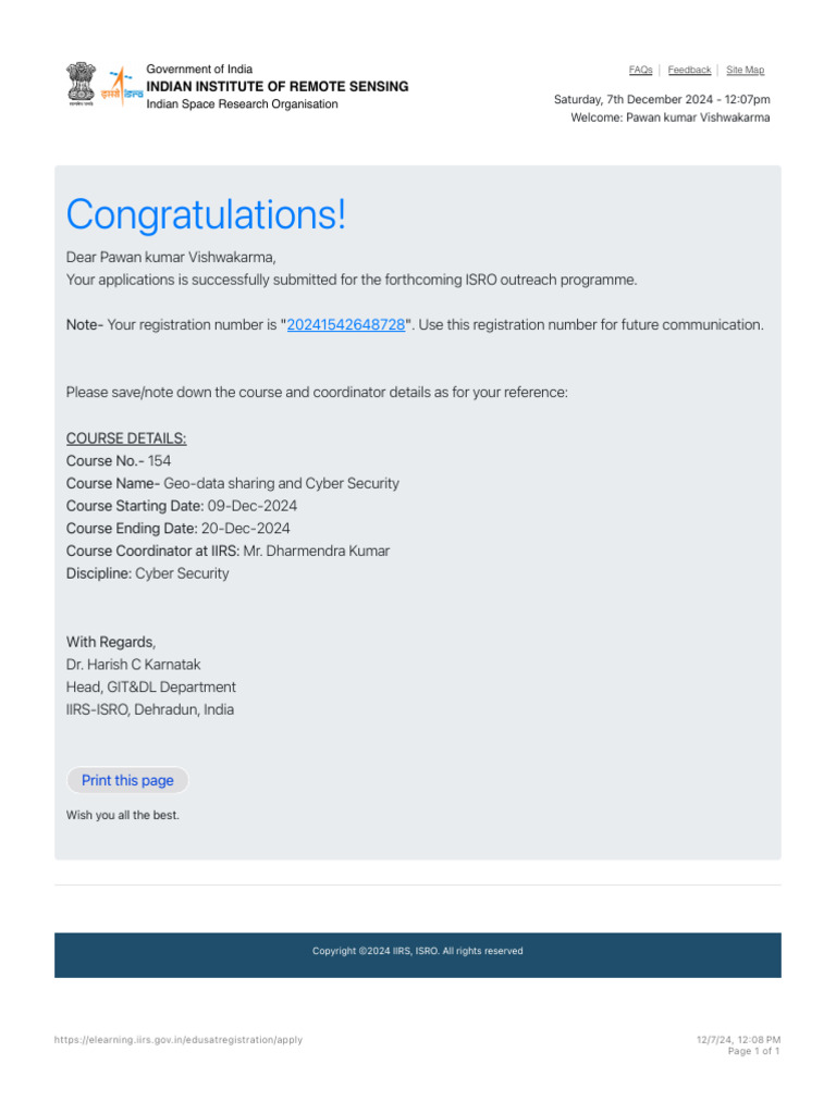 Edusat Registrations | PDF