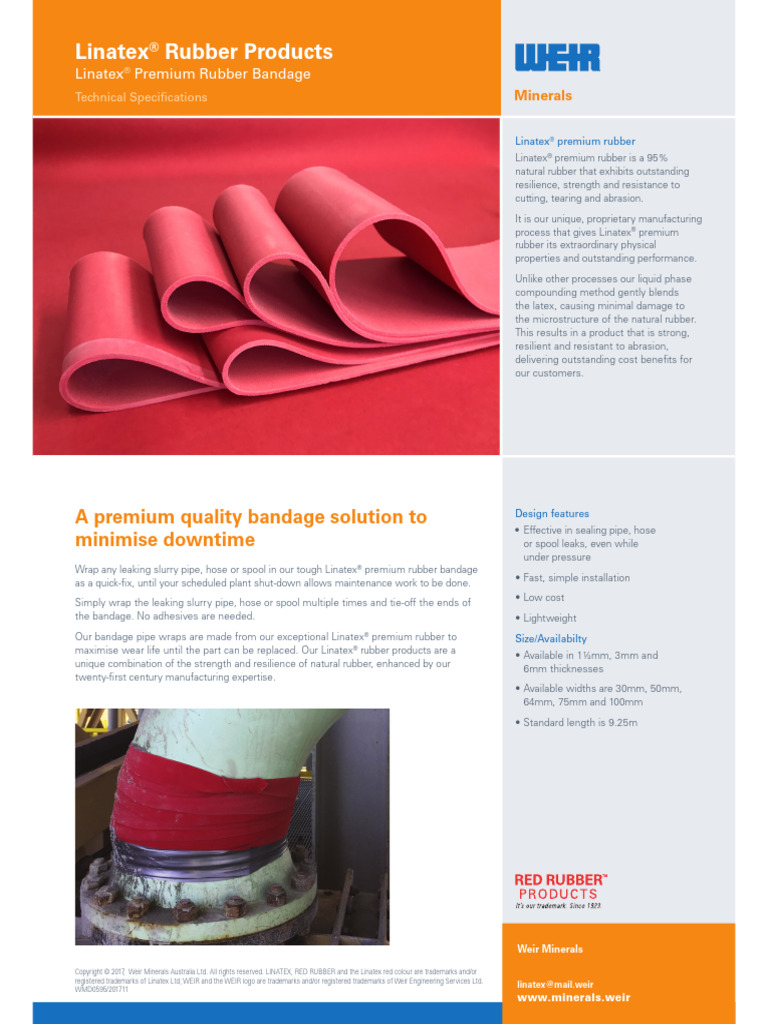 WMD0595 Linatex Bandage Spec Sheet 201711 FINAL[1] | PDF | Natural ...