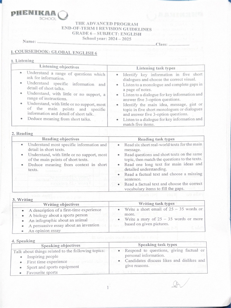 Đề Cương Ôn Thi HK1 N.Hân | PDF