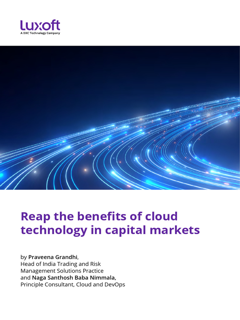 Reap The Benefits of Cloud Technology in Capital Markets | PDF | Cloud ...