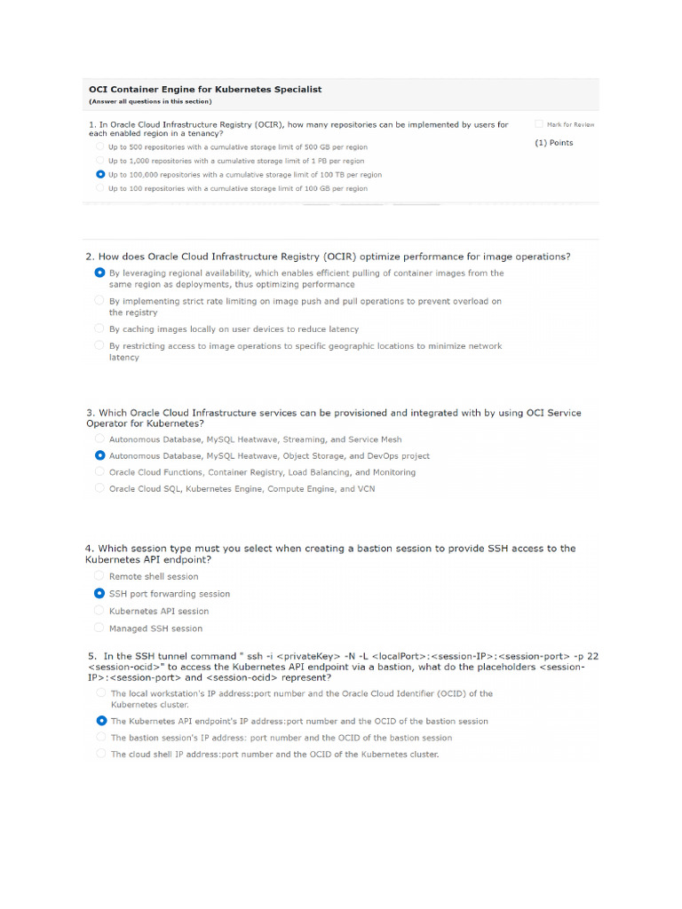 OCI Container Engine for Kubernetes Specialist-2024-dump | PDF OCI Container Engine for Kubernetes Specialist-2024-dump | PDF