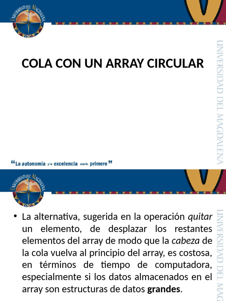 Gestión de Colas con Array Circular | PDF | Programación de ...