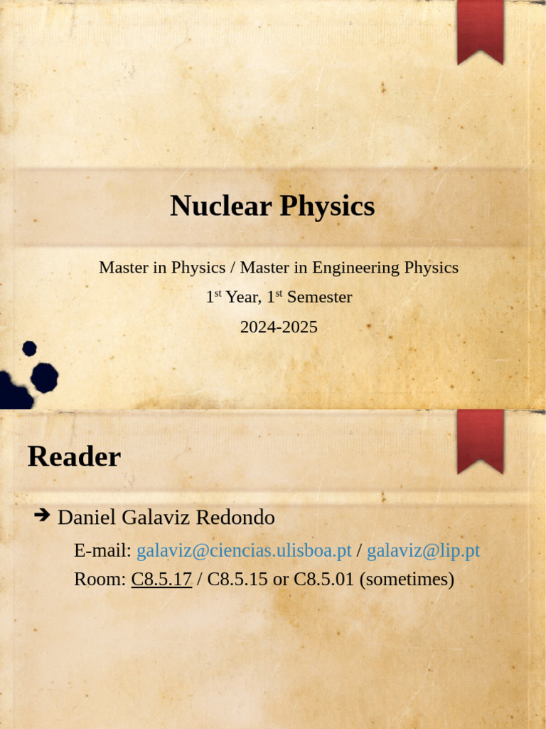 Nuclear Physics Course Overview | PDF