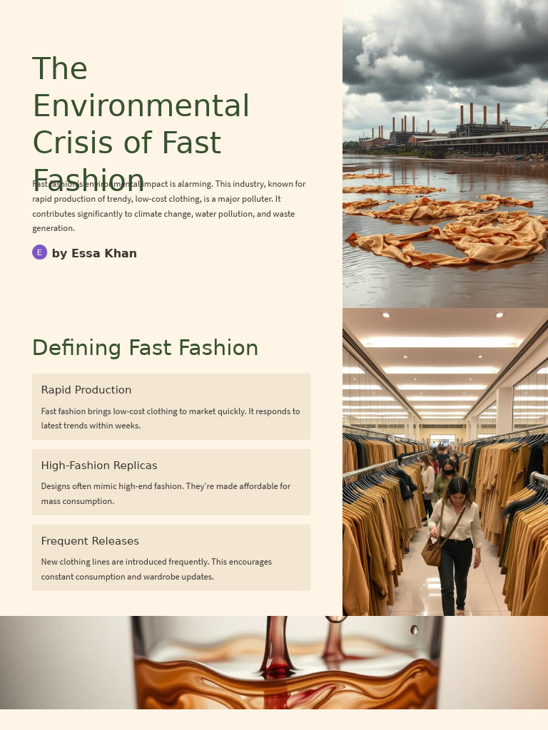The Environmental Crisis of Fast Fashion | PDF | Water Pollution | Nature