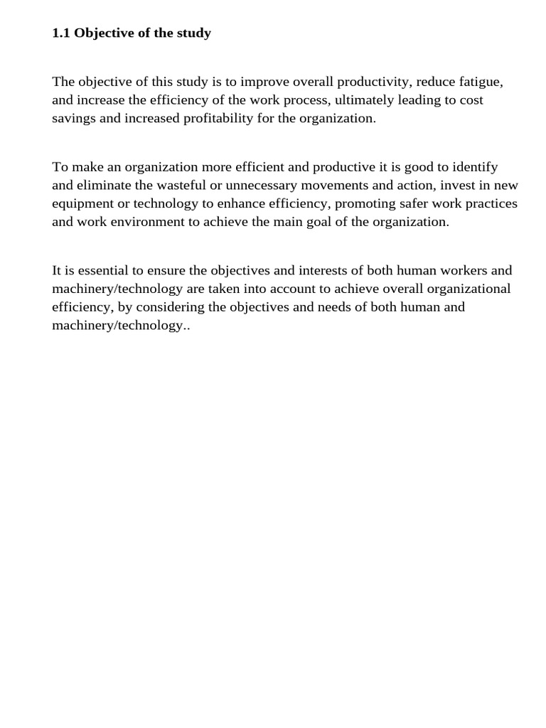 1.1 Objectives of The Study | PDF