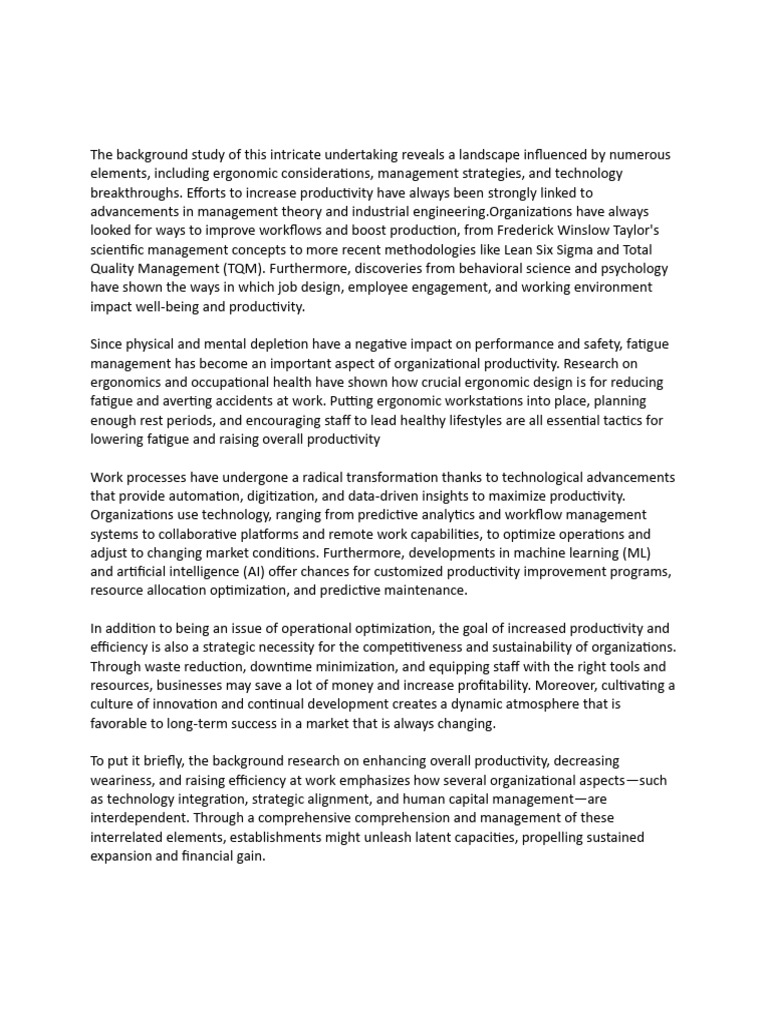 1.6 Background of the Study | PDF | Human Factors And Ergonomics | Business