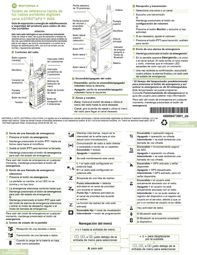 APX5000m3 Quick Reference Card | PDF | Radio | Cambiar APX5000m3 Quick Reference Card | PDF | Radio | Cambiar