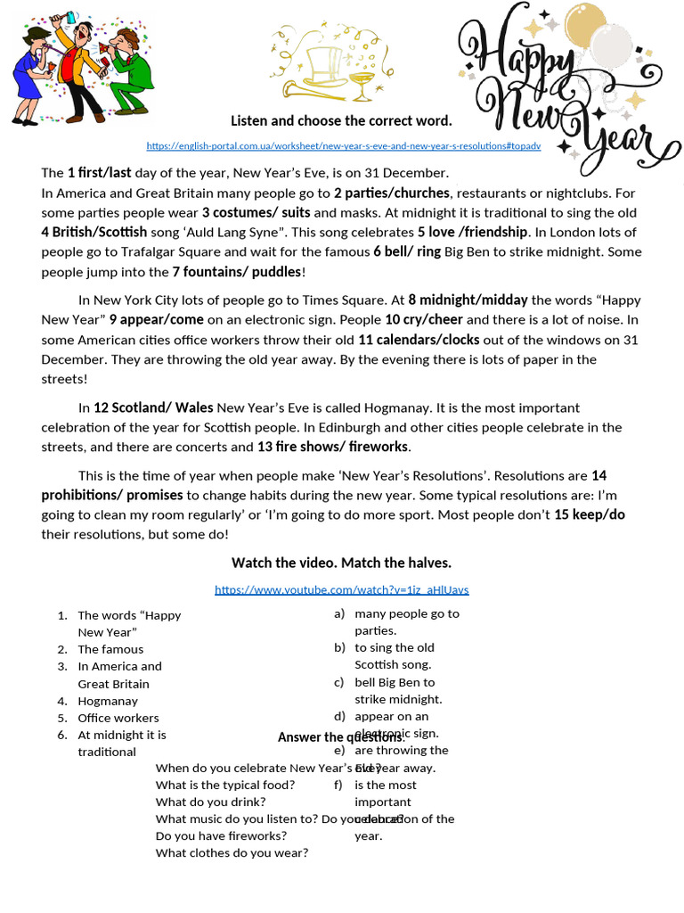 New Year's Traditions Guide | PDF | Seasonal Traditions