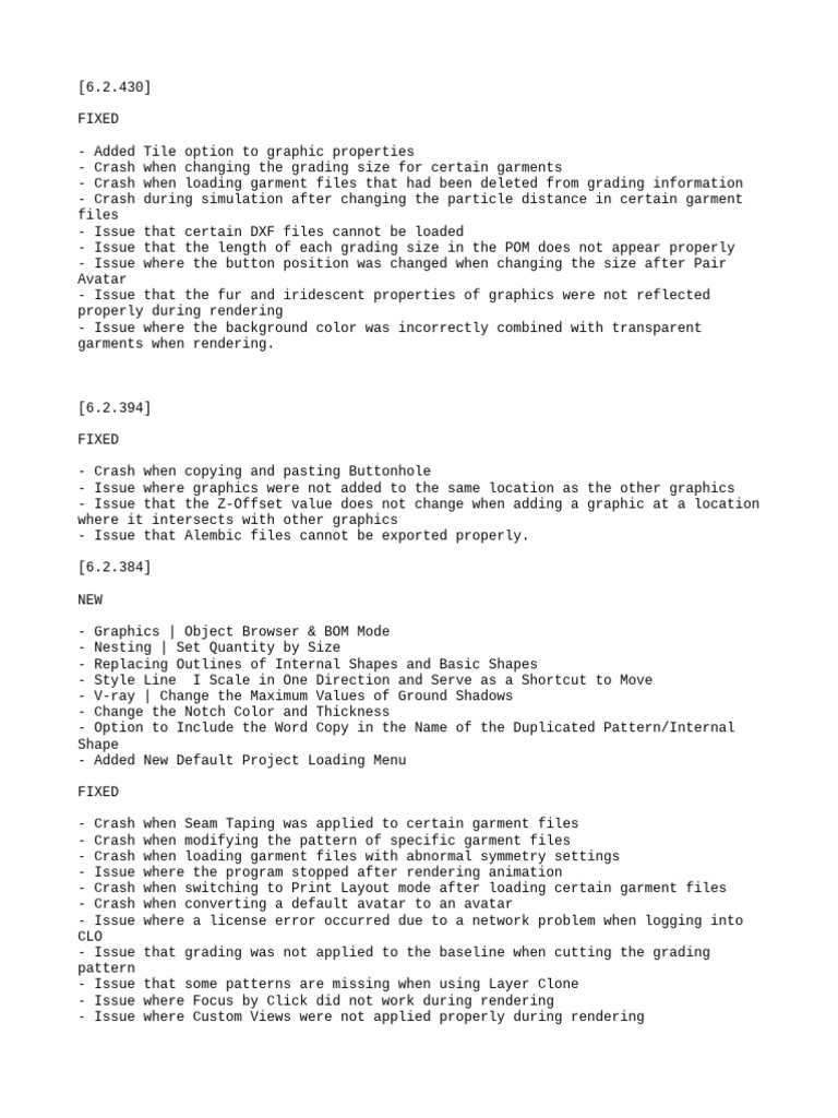 ChangeLog CLO | PDF | 3 D Computer Graphics | Texture Mapping