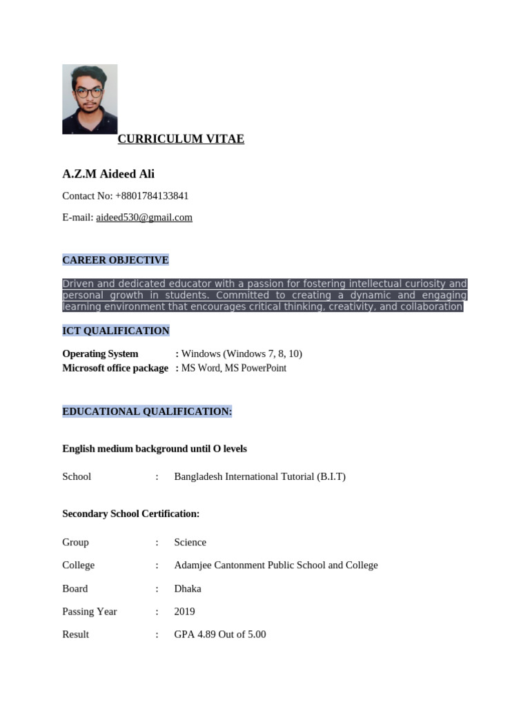 CV File Aideed | PDF
