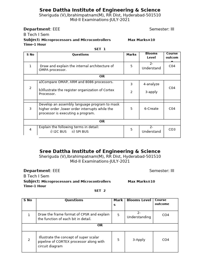 2MID MPMC SUBJECTIVE | PDF | Central Processing Unit | Microcontroller