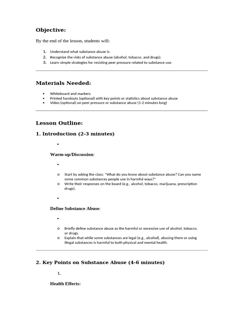 lesson plan ni paul | PDF | Substance Abuse | Mental Health