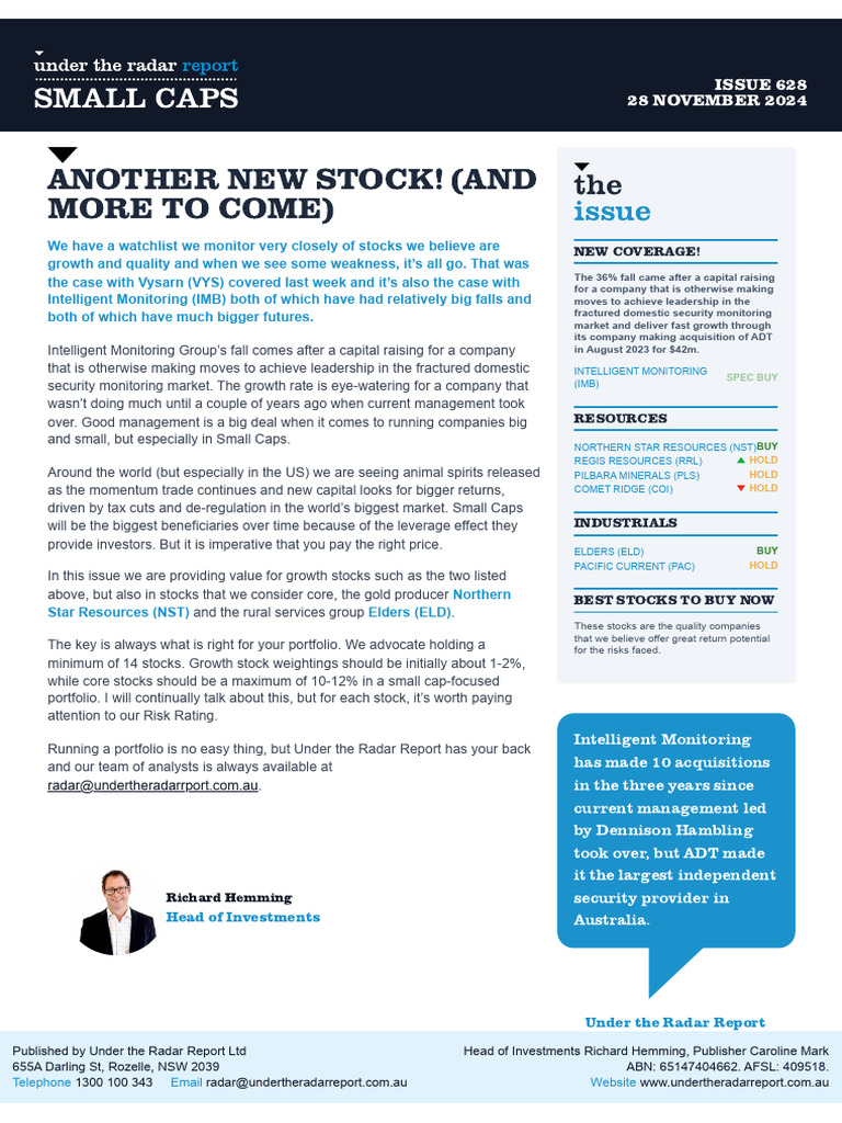 Small Caps Report Issue 628 | PDF | Investing | Share Repurchase