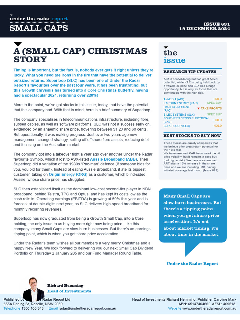 Small Caps Report Issue 631 | PDF | Enriched Uranium | Share Repurchase