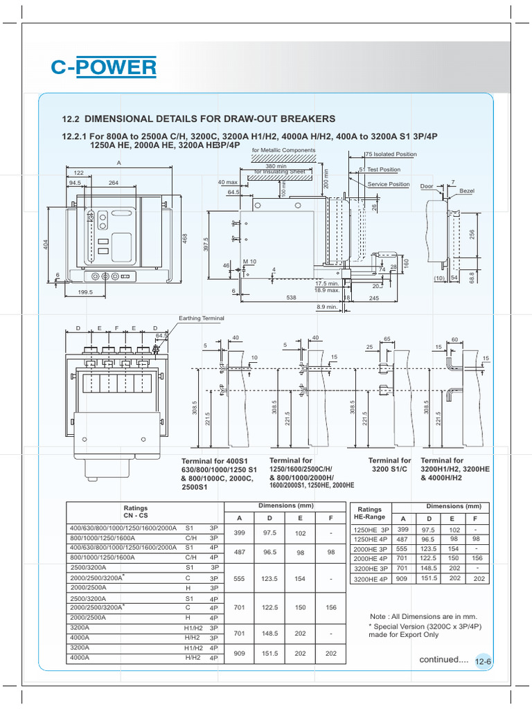 C Power Acb Details Dimentions 2 | PDF | Electricity | Electrical ...