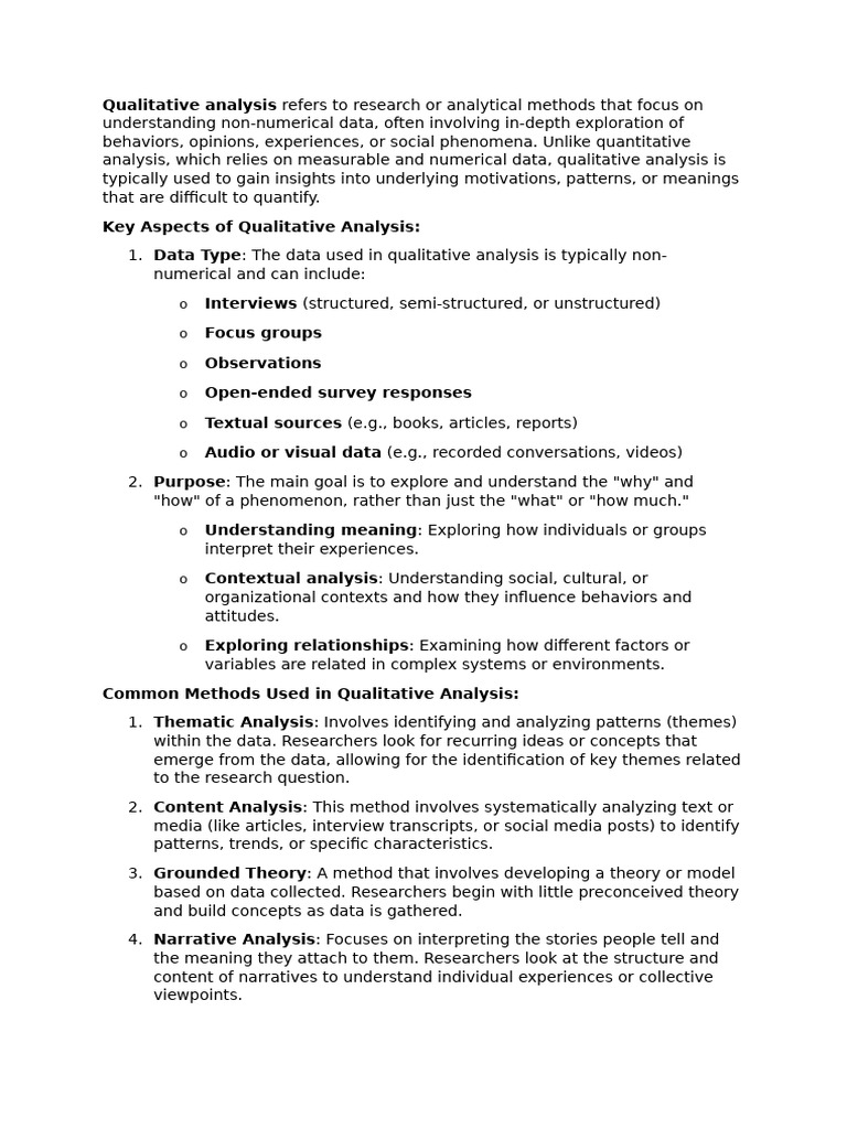 Qualitative analysis | PDF | Qualitative Research | Data