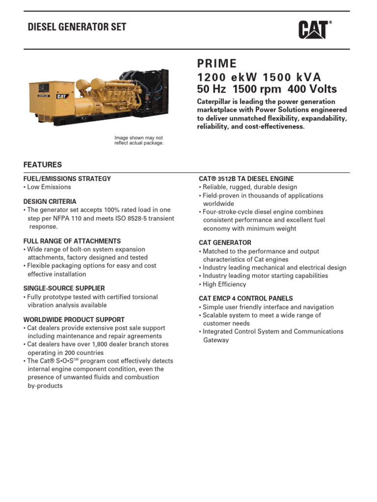 CAT 1500kva | PDF | Engines | Diesel Engine