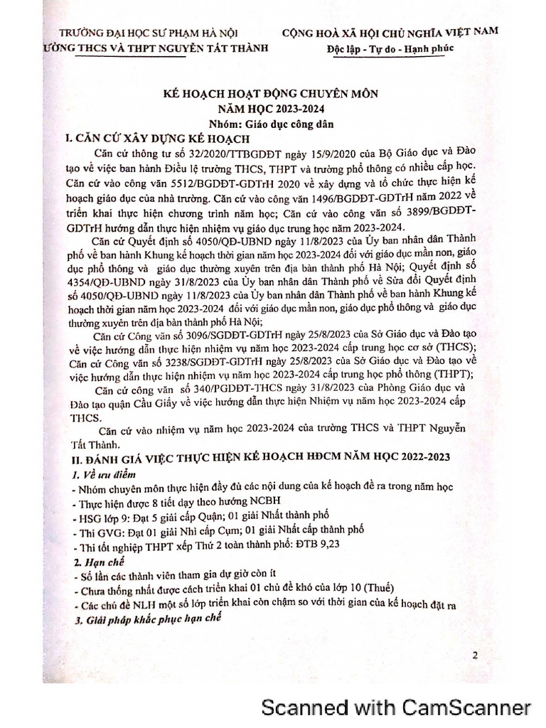 KHGD TCM Trư NG NTT | PDF