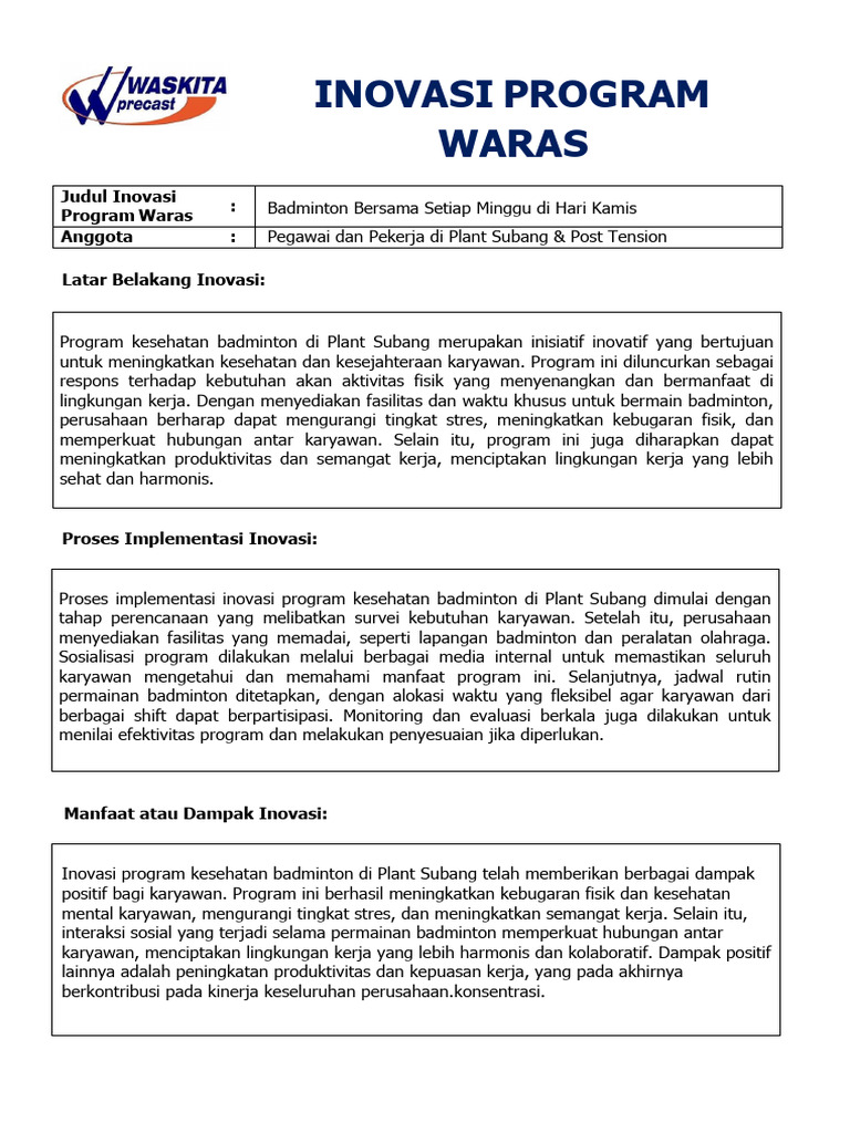 Waras Badminton | PDF