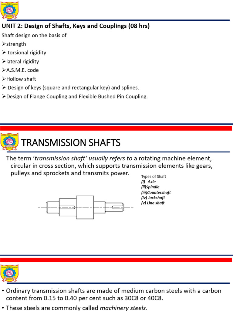 Design of Shaft Keys and Coupling | PDF | Axle | Bending