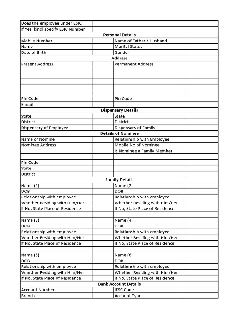 5. ESI Enrolment Form | PDF