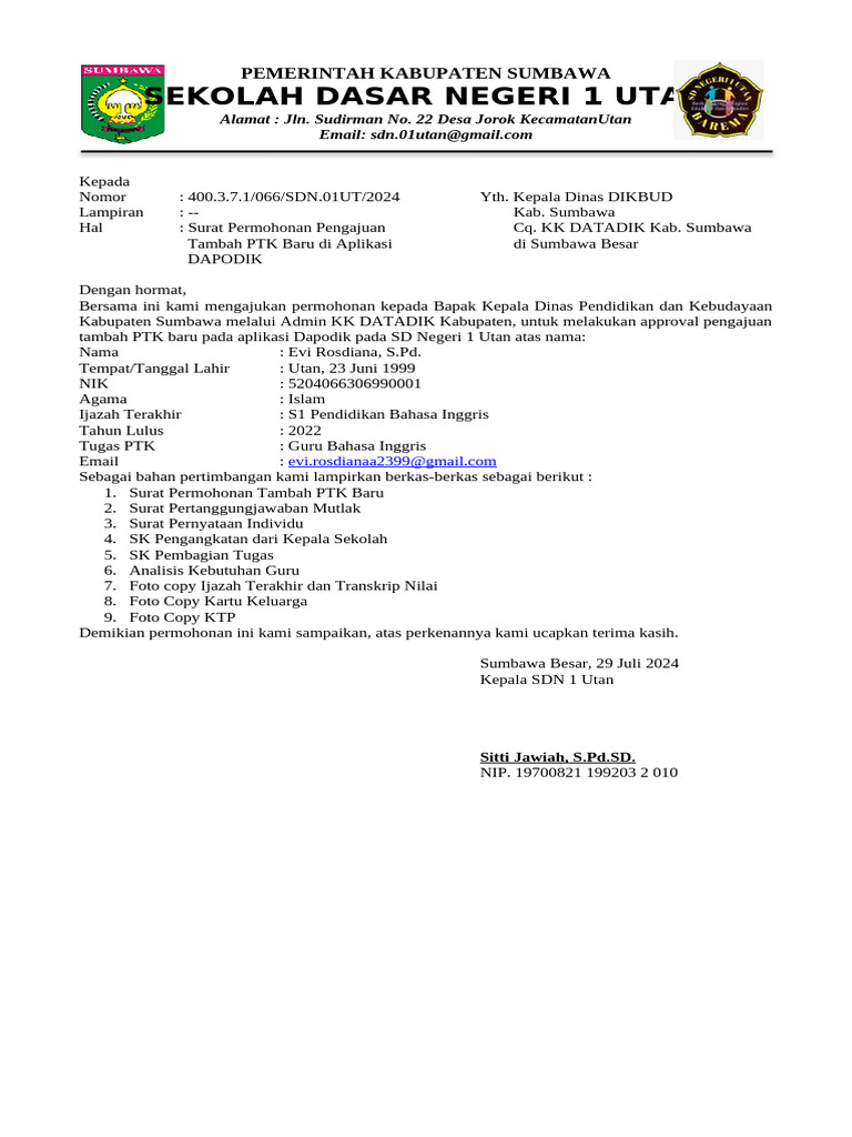 Tambah PTK Baru Dapodik EVI | PDF