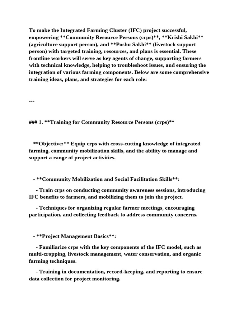 Integrated Farming Cluster | PDF | Agriculture | Livestock