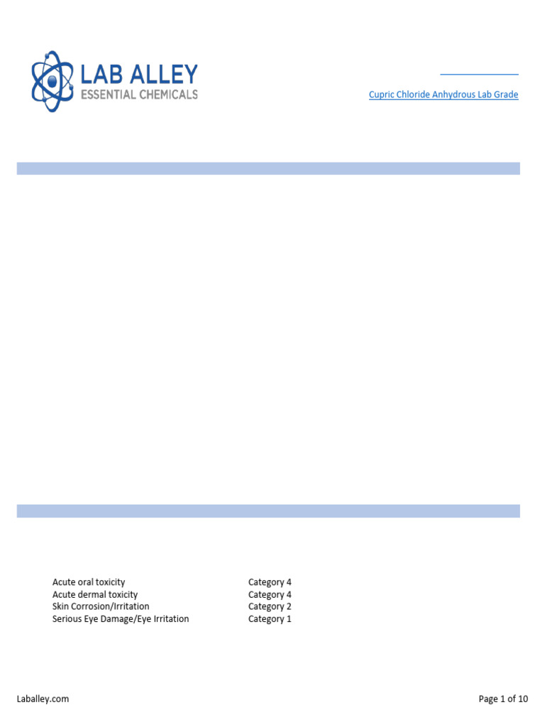 Cupric Chloride Anhydrous Lab Grade Safety Data Sheet 6699830828c51 ...