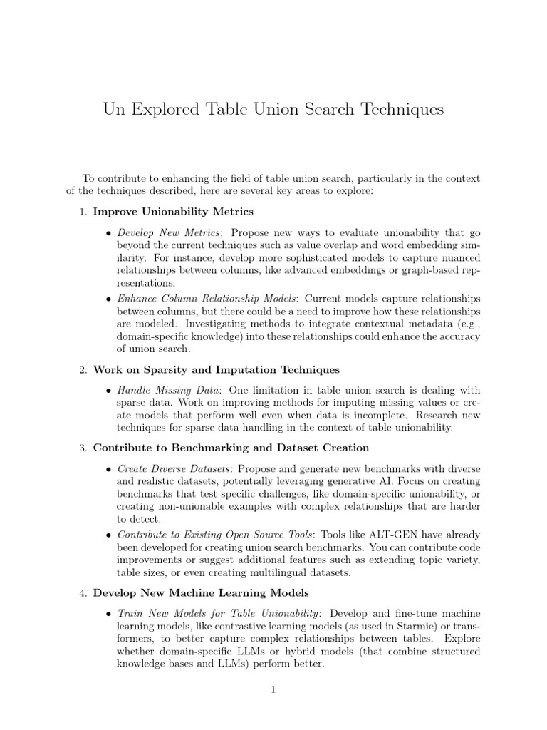 Union Tables Work To Be Explore | PDF | Data | Computing
