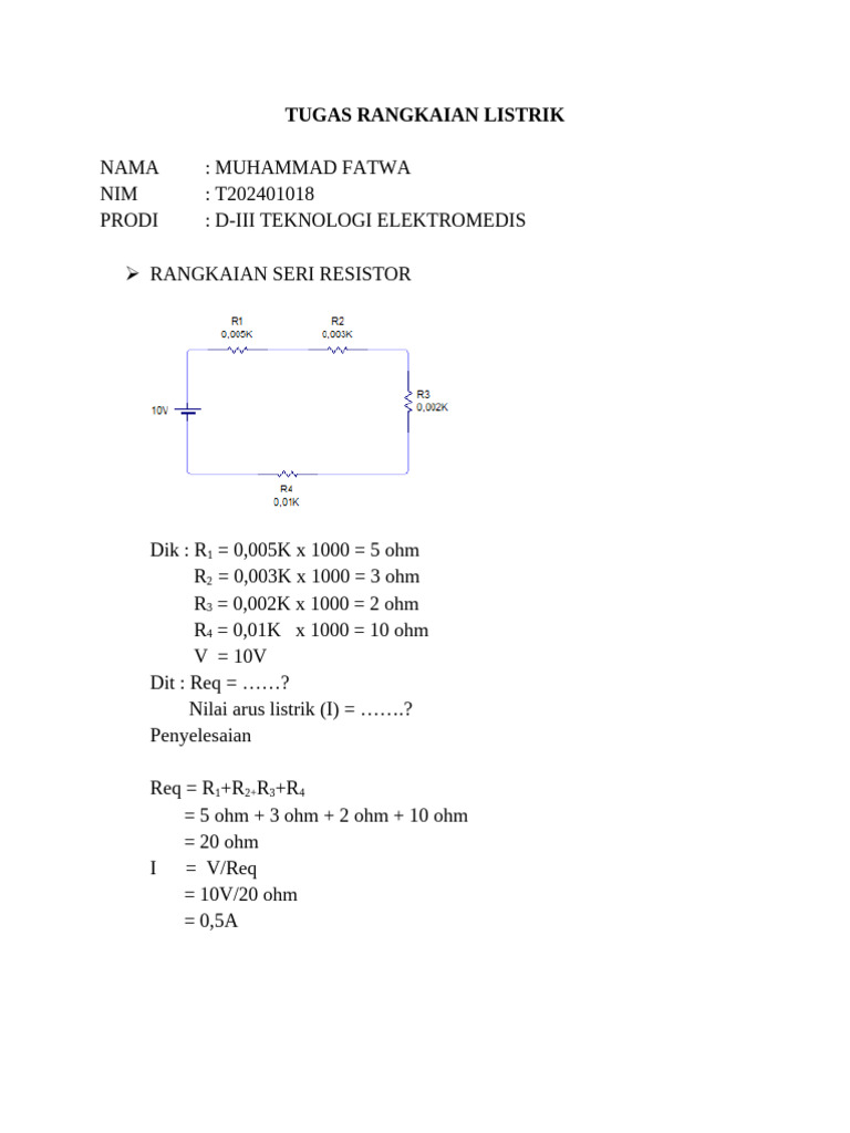 TUGAS RANGKAIAN LISTRIK | PDF