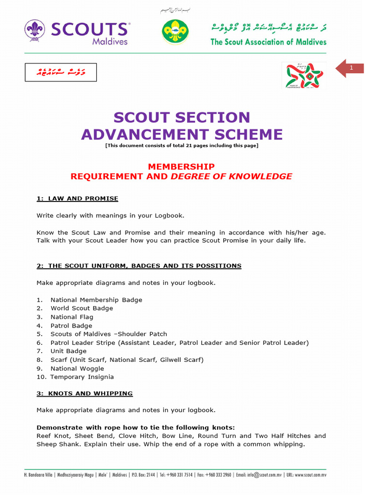 Advancement Scheme Scout Section | PDF | Scouting | Knot