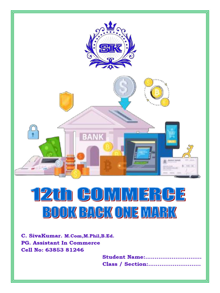 12th Commerce Book Back One Mark English Medium PDF Download | PDF ...