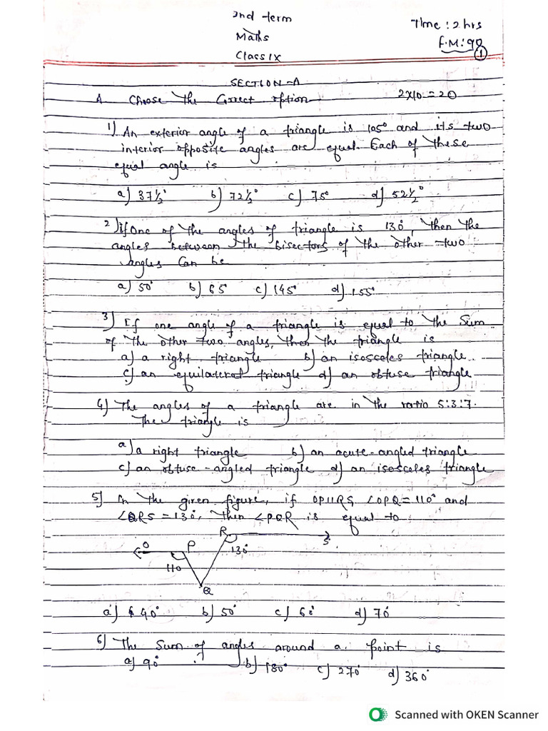 2nd Term Maths Class 9 | PDF