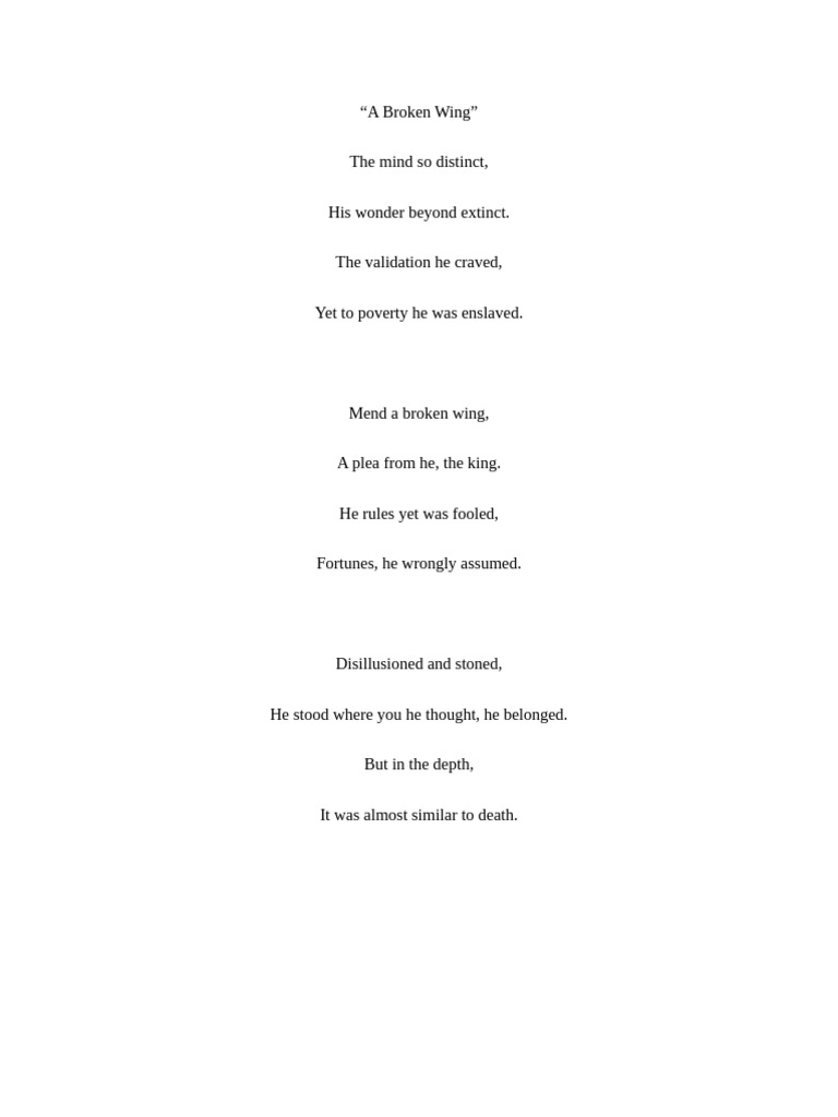 A Broken Wing | PDF
